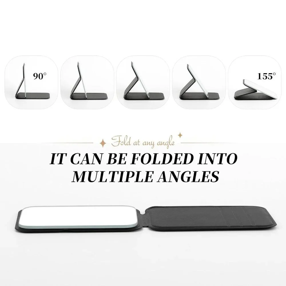 Other | Mini Folding Mirror Portable Travel Pu Portable Adjustable ...